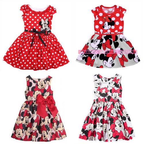 Sleeveless Dress Baby Girl Mickey Mouse Cartoon Cute Summer Kids ...