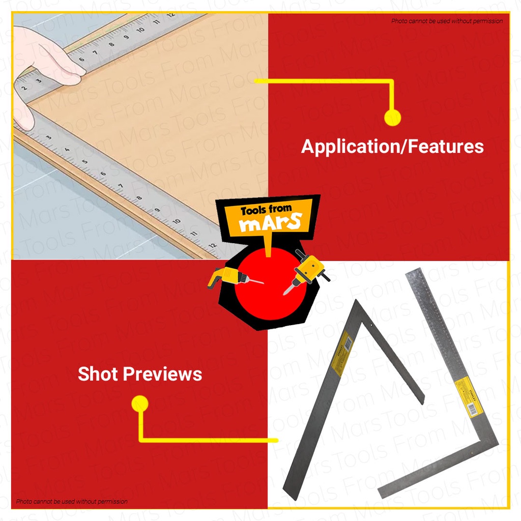 STANLEY TRI Carpenter Carpentry Square 16x24 45-600 SHT | Shopee ...