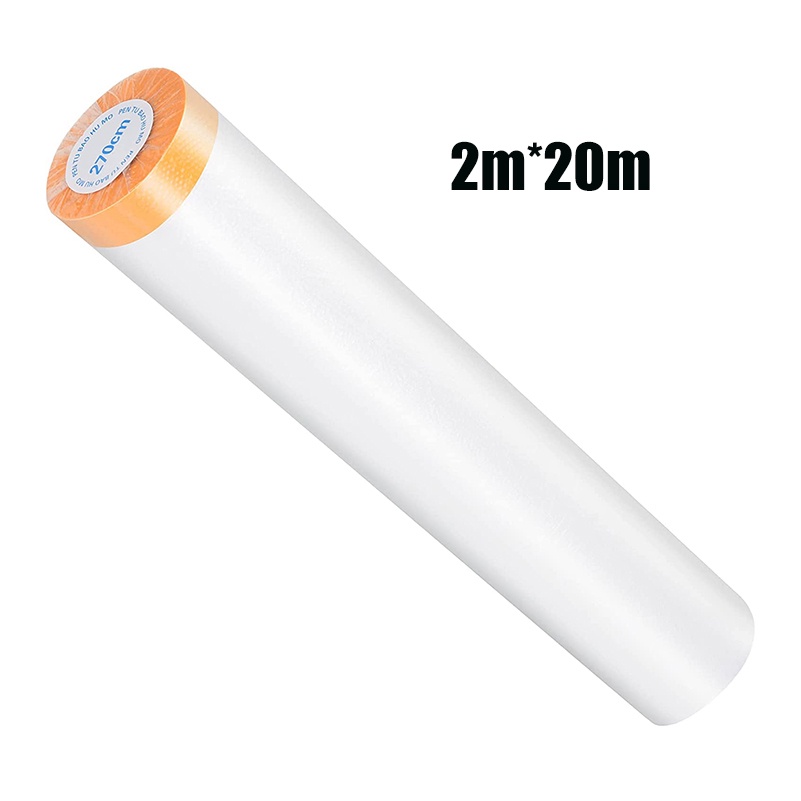 20m Plastic Dust Cover Disposable Pre-Taped Masking Film Dust ...