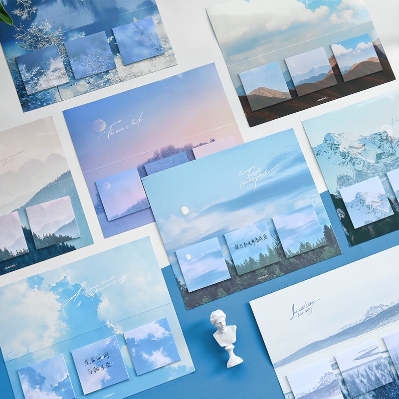 60 Sheets/set kawaii Stars Moon Forest Theme Cute Memo Pad Stickers ...