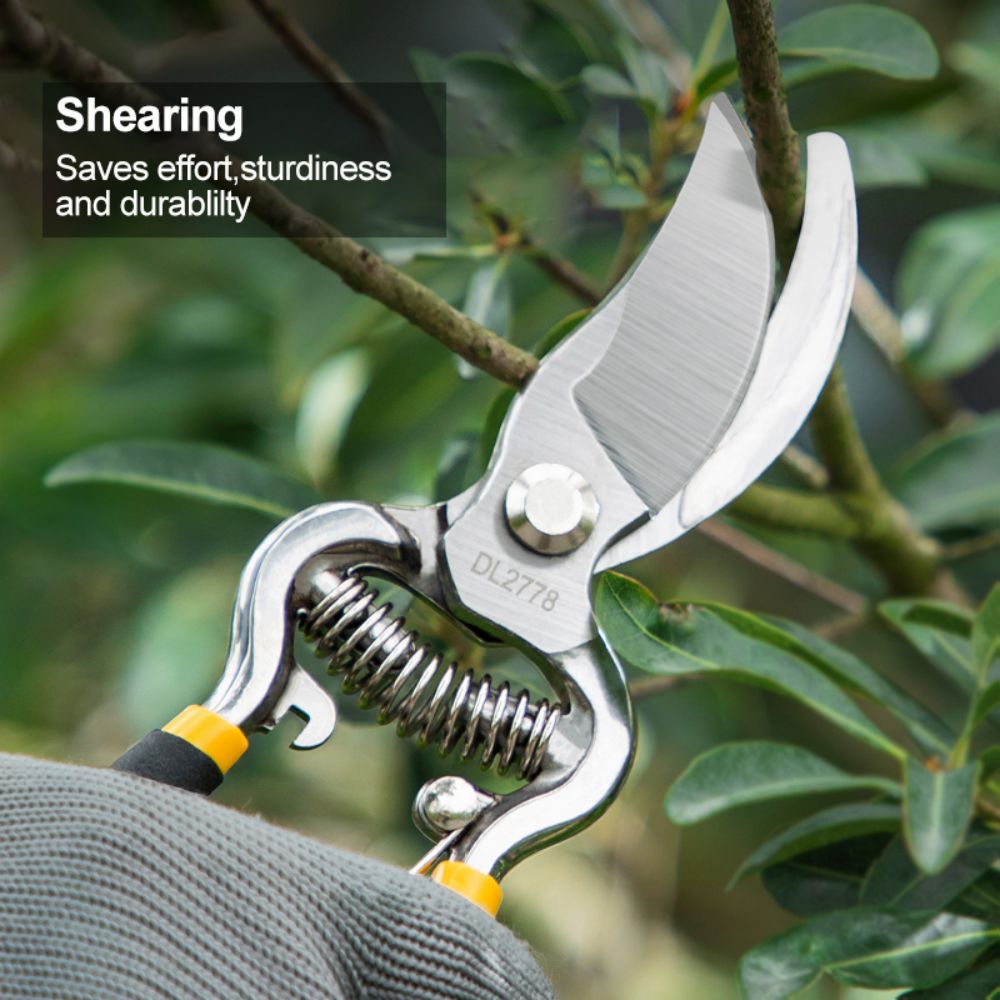 Deli 8" Garden Shears Professional High Carbon Steel Scissors Garden Plant Scissors Pruning ...