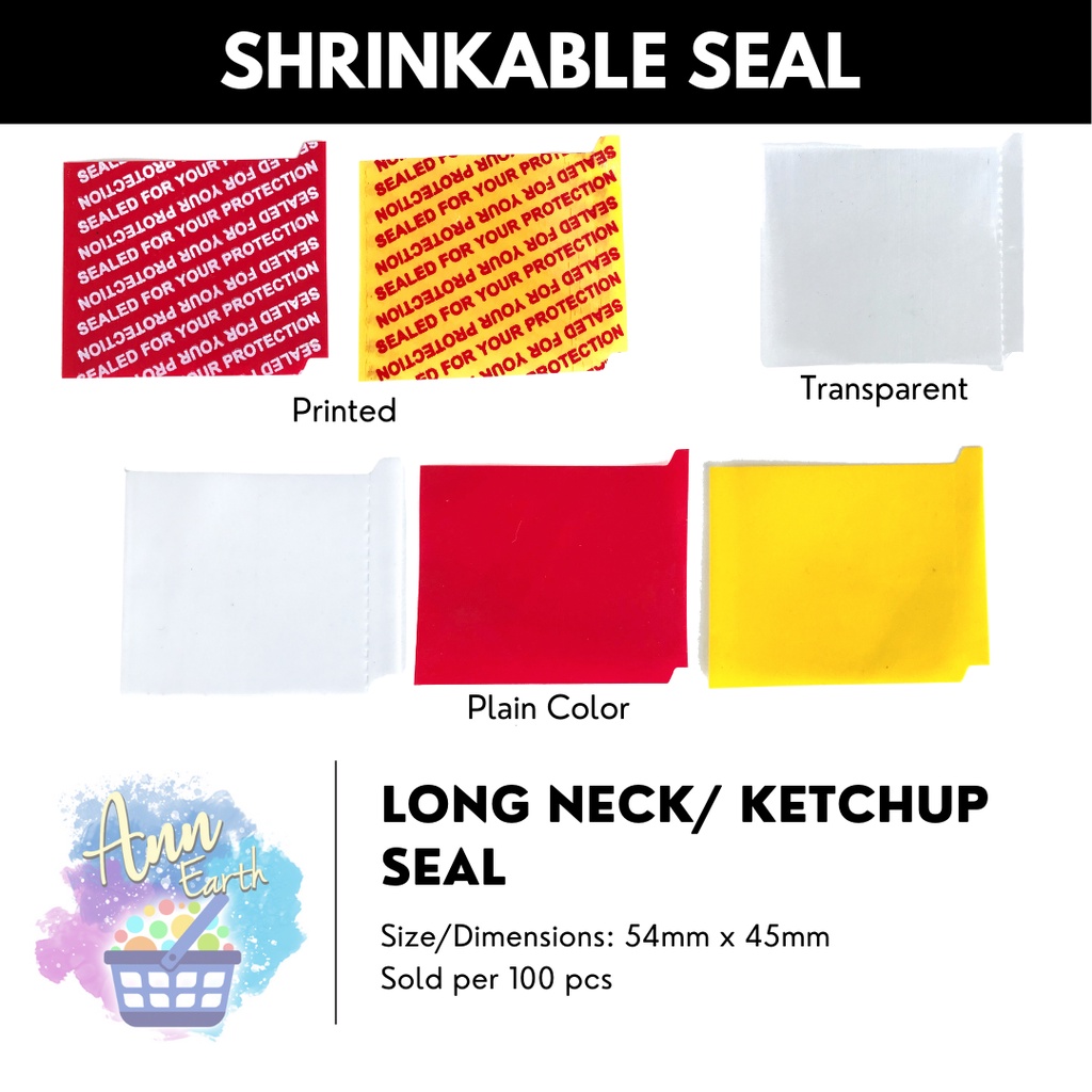 100pcs Plastic Shrinkable Seal (Selyo) for Long Neck/Ketchup/Tanduay ...