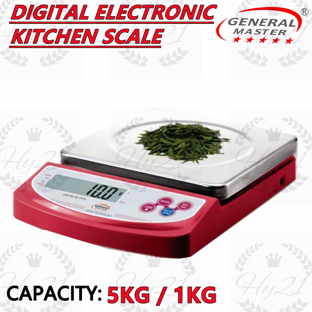 General Master 5kg Weighing Scale Electronic Kitchen Scale Digital Scale GM-D108 | Shopee ...