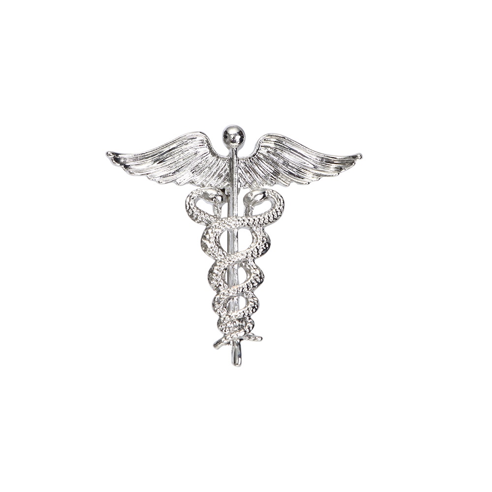 Crystal Caduceus Pins Wing with Snakes Badge Brooches Lapel Pin ...