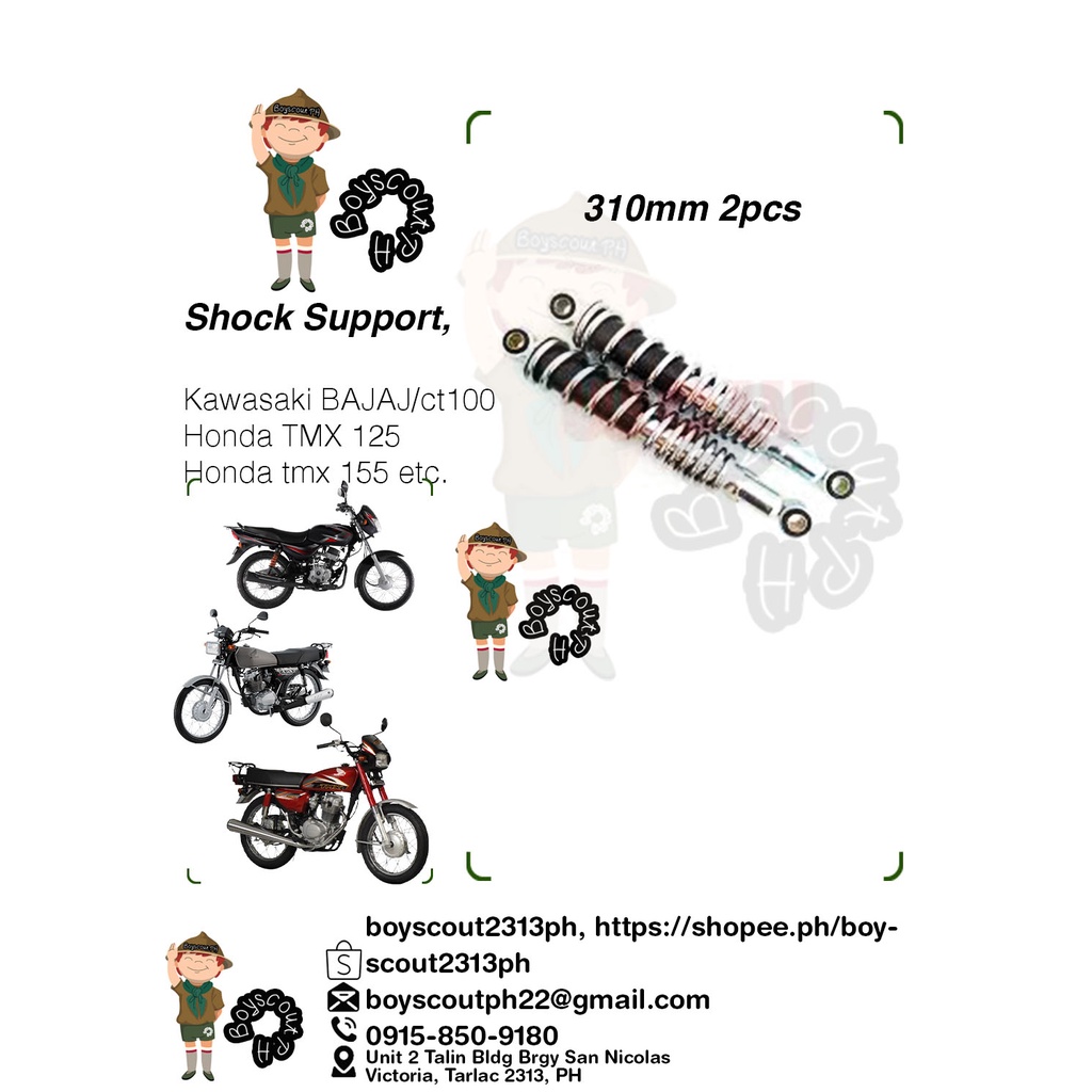 310MM Secondary Double Shock Support Universal | Shopee Philippines