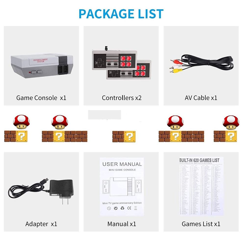 Mini Video Game Console With AV Output and Built-in 620 Classic Games ...