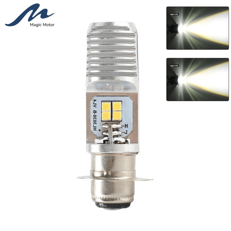 Motorcycle Headlight LED lights Bulbs H6 H4 Two-color beam Motorbike ...