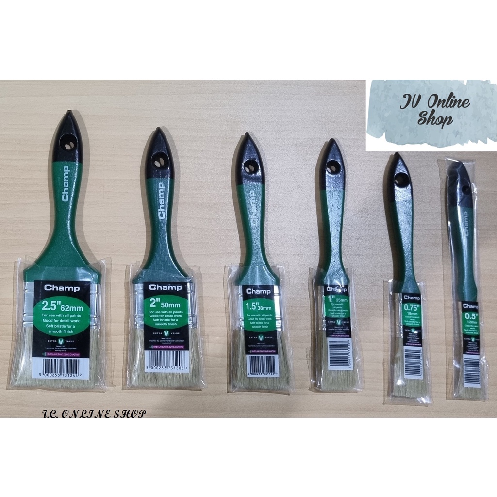 CHAMP paint brush (0.5” | 0.75” | 1” | 1.5” | 2” | 2.5" ) | Shopee ...