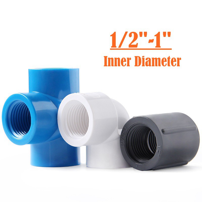 5Pcs Inner diameter 20mm/25mm/32mm PVC Pipe Joint 1/2” 3/4” 1” Straight Elbow Tee for Tank ...