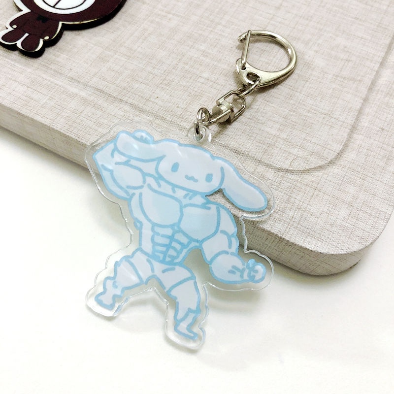 Muscle Charm Sanrio Muscle Keychain Macho Melody Kuromi Cinnamon Dog ...