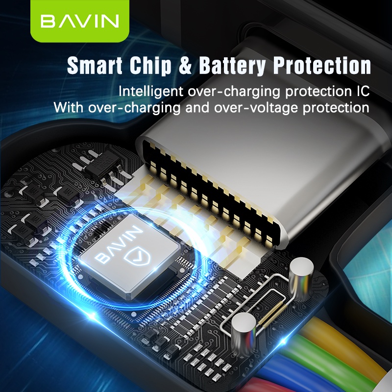 BAVIN CB258 60W Fast Charging LED Light Gaming Data Cable 90° Angle w ...