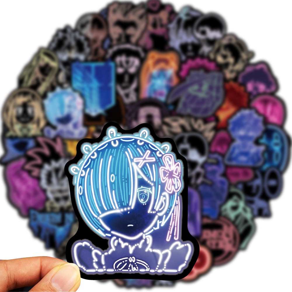 20pcs Neon Color Mixed Anime Stickers Waterproof Decals Anime Manga ...