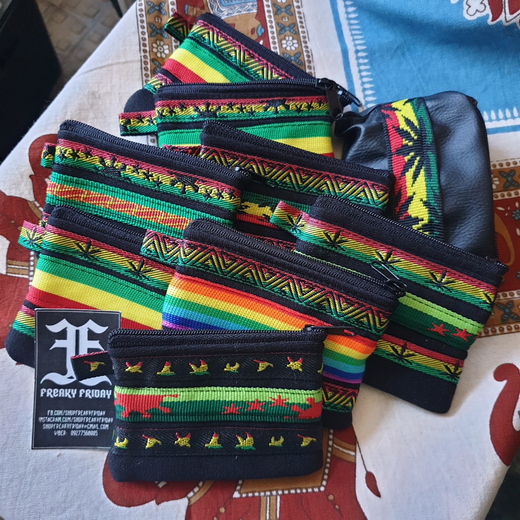 ON HAND MJ Leaf Sun Rasta Coin Purse Wallet - Rad Rasta Jamaican ...