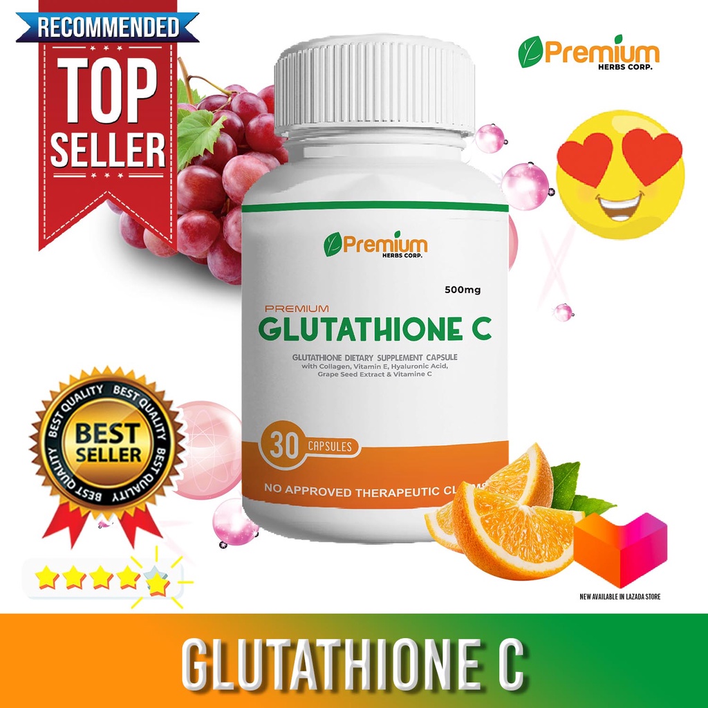 PHC - Premium Glutathione C (30 Capsules) with Ascorbic Acid Grapeseed ...