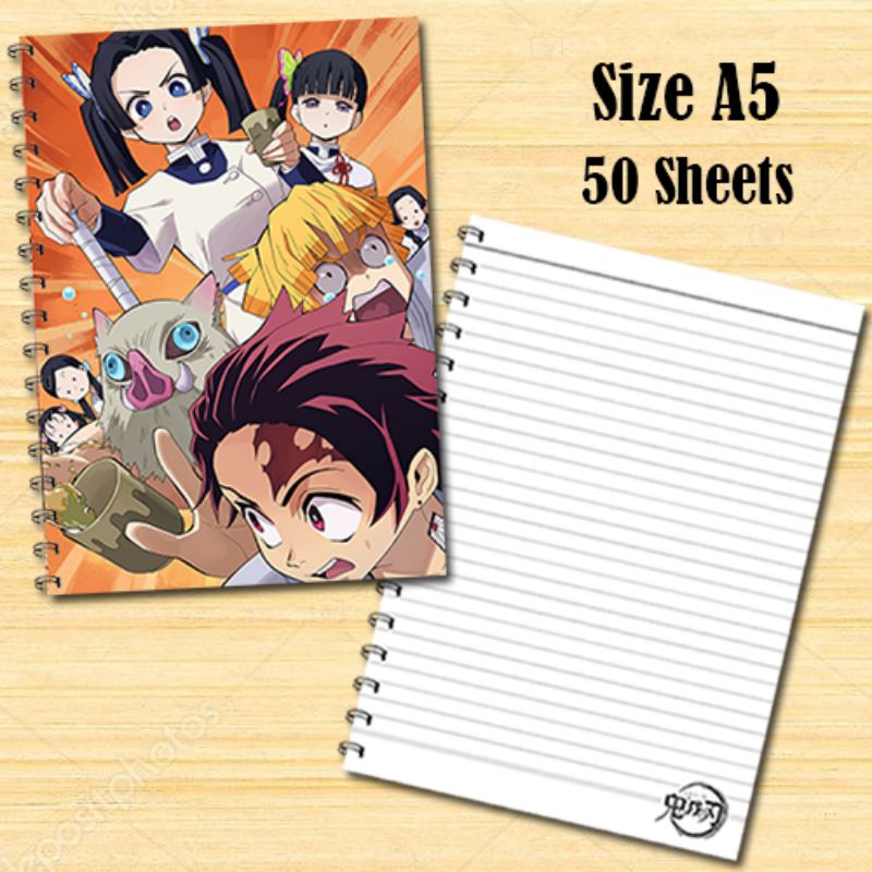 A5 Size Kimetsu No Yaiba Anime Notebook Demon Slayer Notebook ...