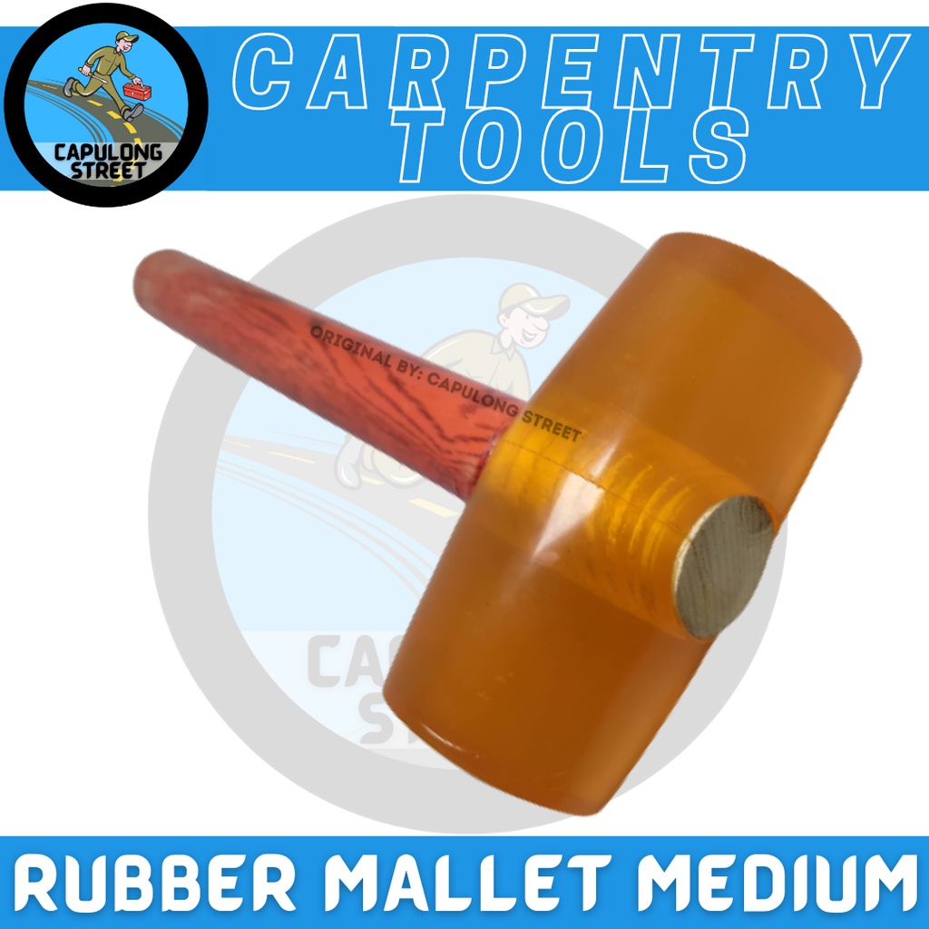 Capulong Street Rubber Mallet Orange Medium Wooden Handle Carpentry ...