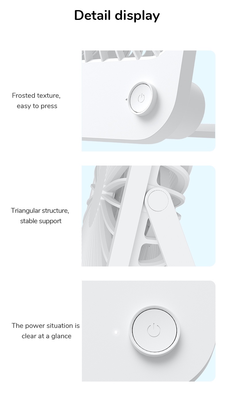 JISULIFE Desk Fan Life1 Personal Fan 4 Speeds Strong Wind Rechargeable ...