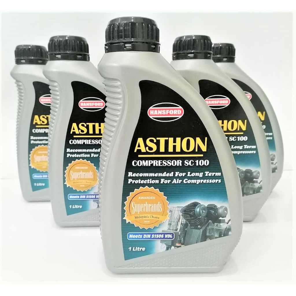 HANSFORD Ashton Air Compressor Oil SC100 1L (Minyak Kompresor) | Shopee ...