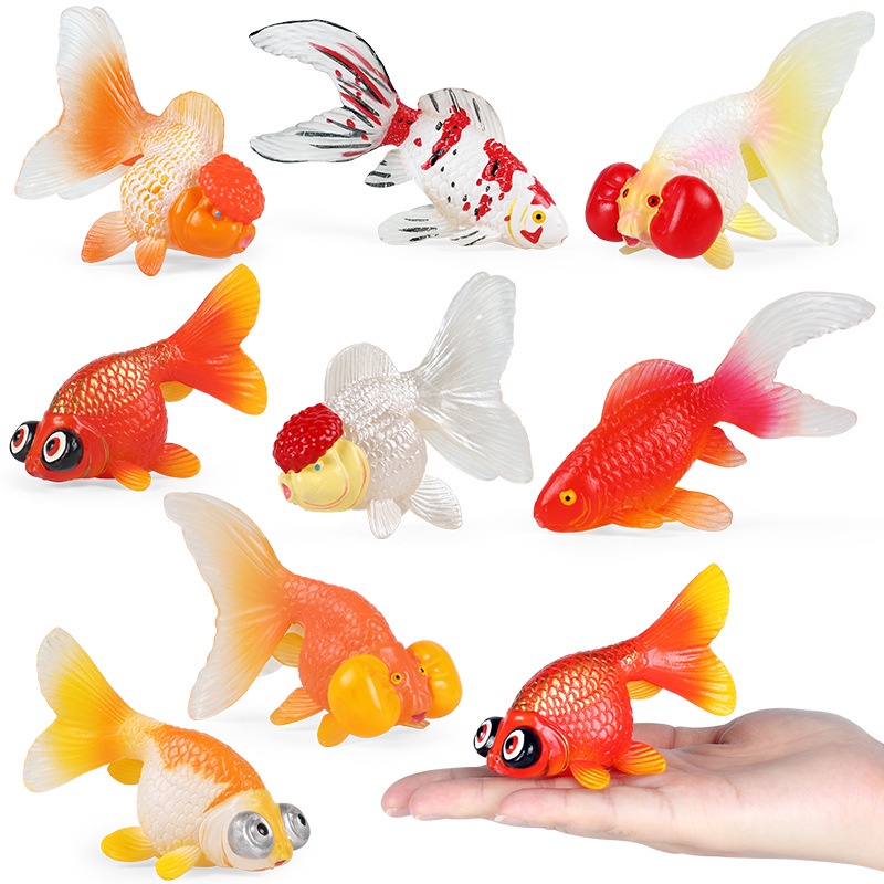 Miniature Ocean Animals Action Figures Goldfish Fish Model Figurines ...