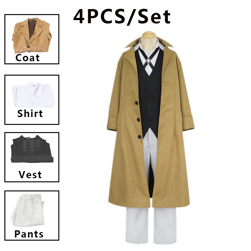 Heavencos Anime Bungou Stray Dogs Dazai Osamu Cosplay Costume Jacket ...