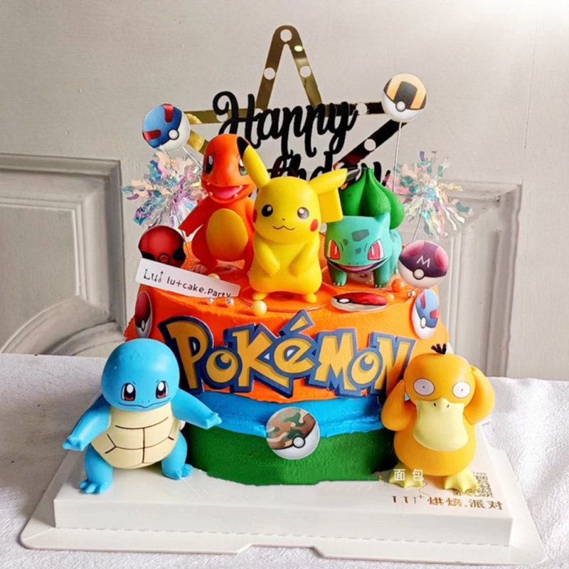 6pcs/set High Quality Pikachu Set Pokémon Birthday Cake Decorating Set ...
