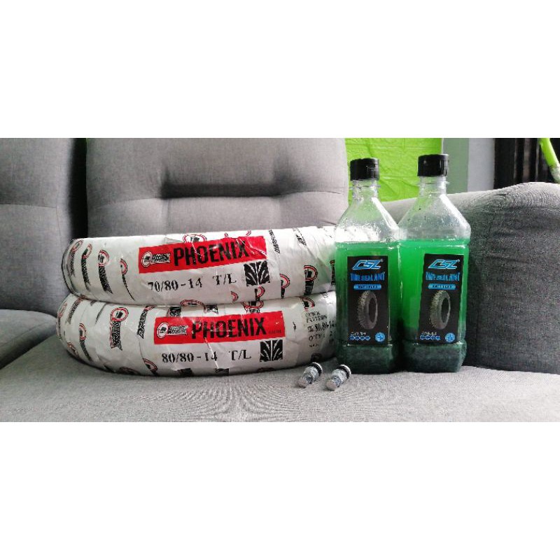 { COD } Quick Tubeless (White ) 70/80-14 & 80/80-14 Set (Free 2 Sealant ...