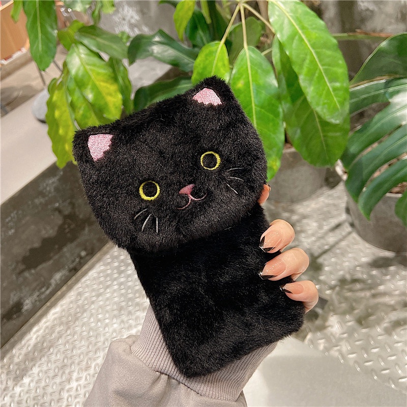 3D Embroidery Cat Warm Plush Tpu Soft Phone Case For Huawei Mate 10 Lite Nova 9 8 7 Pro 9SE 8SE ...