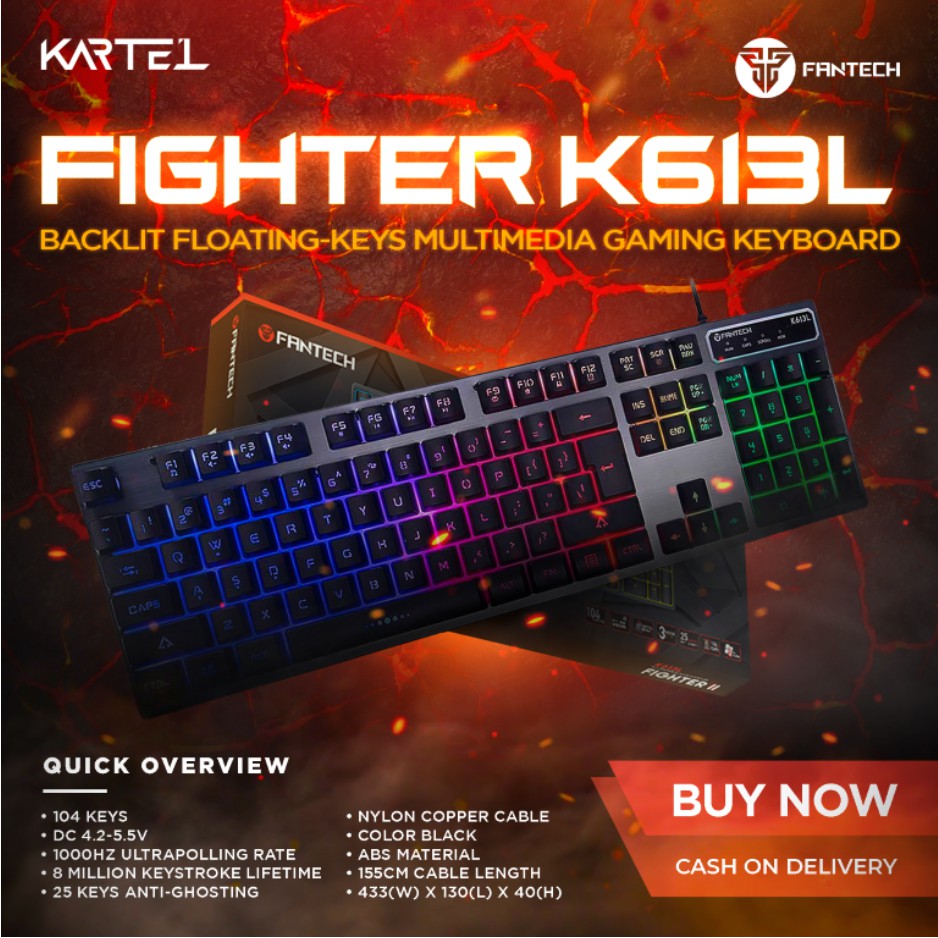 FANTECH K613L Fighter Gaming Keyboard | Shopee Philippines