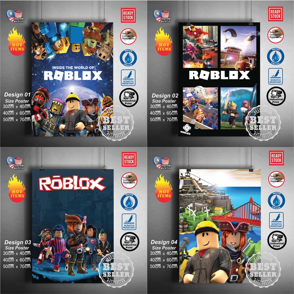 Roblox Poster Sticker roblox Gaming Xbox PS5 Gaming poster Sticker wall ...