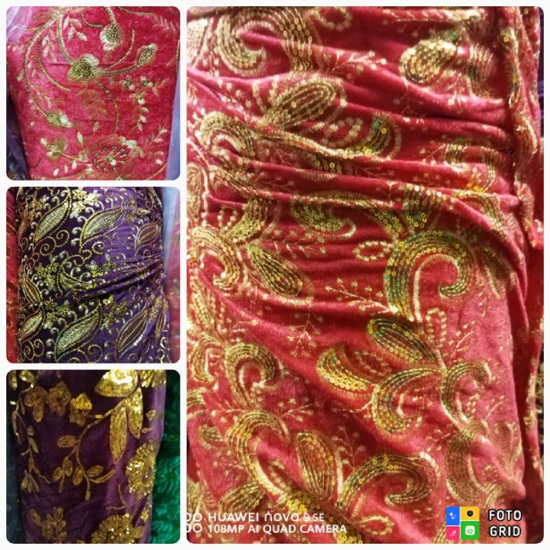 PRINTED VELVET FABRICS. Sold per yard. 60" width (Use for Santos/Poon ...