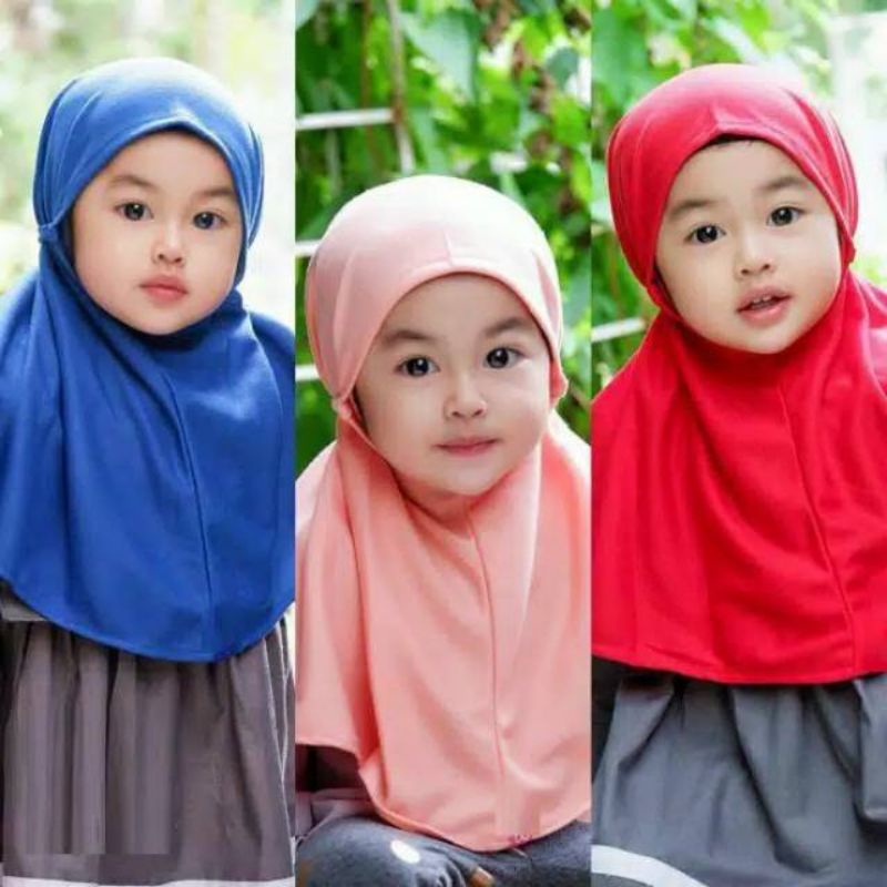 Baby Hijab Kids Hijab Bergo Jersey/Hijab For Children Aged 0-4 Years ...