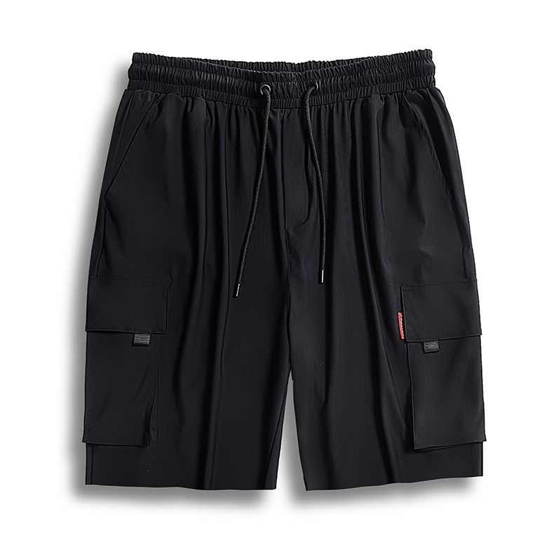 M-8XL Big Size Cargo Shorts for Men Stretch Wide Leg Black Shorts ...