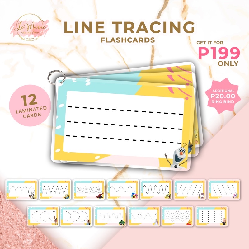 LINE TRACING CARDS TRACING with Characters Eraseable Tracing Worksheets ...