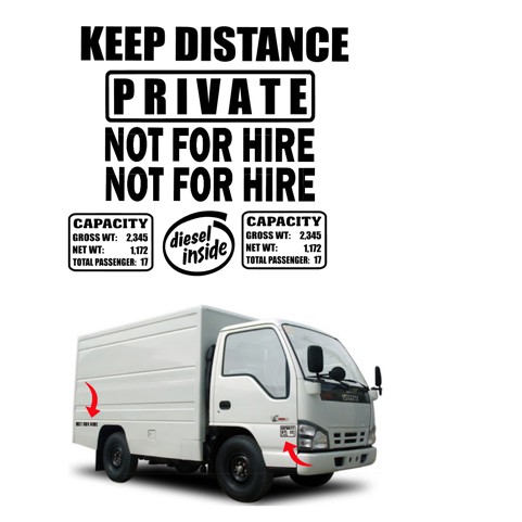 l300 fb exceed capacity not for hire set design vinyl cutout sticker ...