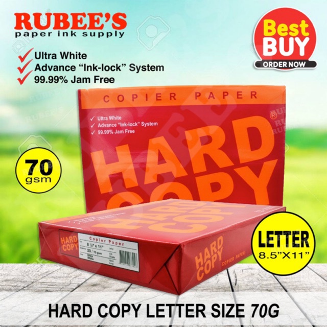 HARD COPY LETTER SIZE RED 70GSM | Shopee Philippines