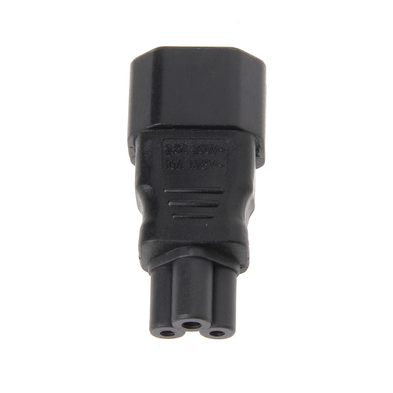 BON IEC 320 C14 3-Pin Male To C5 3-Pin Female Power Plug Converter ...