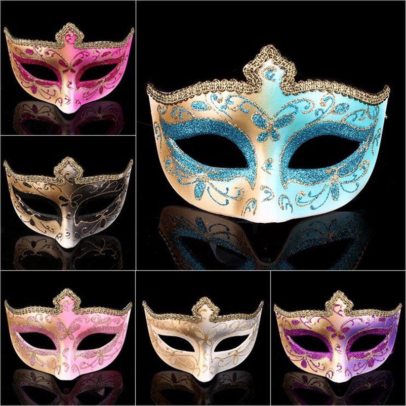 Women Masquerade Mask Party Prom Ball Lace Mask Back Straps Tie Half ...
