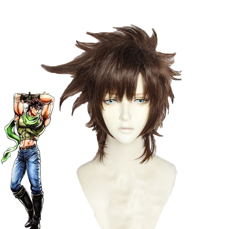 Misscoo Jojo's Bizarre Adventure Joseph Joestar Wigs Cosplay Short ...