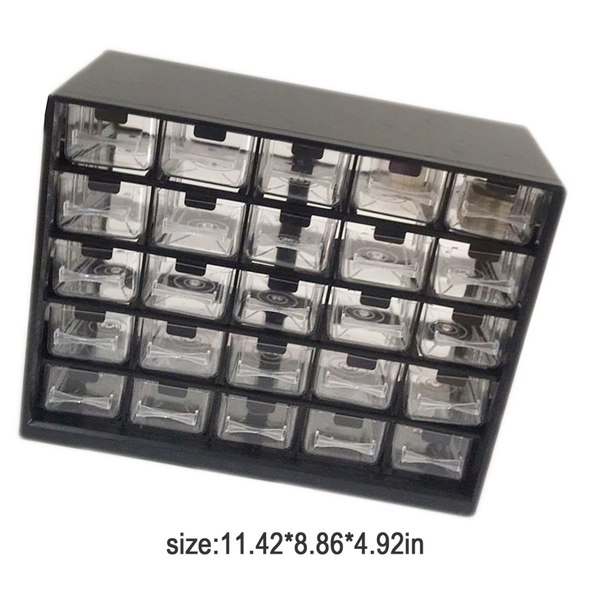 25 compartment drawer parts box wall-mounted parts sorting component ...
