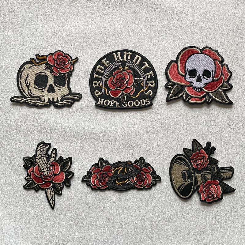 Fingers Skull Thermo Sticker For Clothes Embroidery Iron On Trasnfers ...