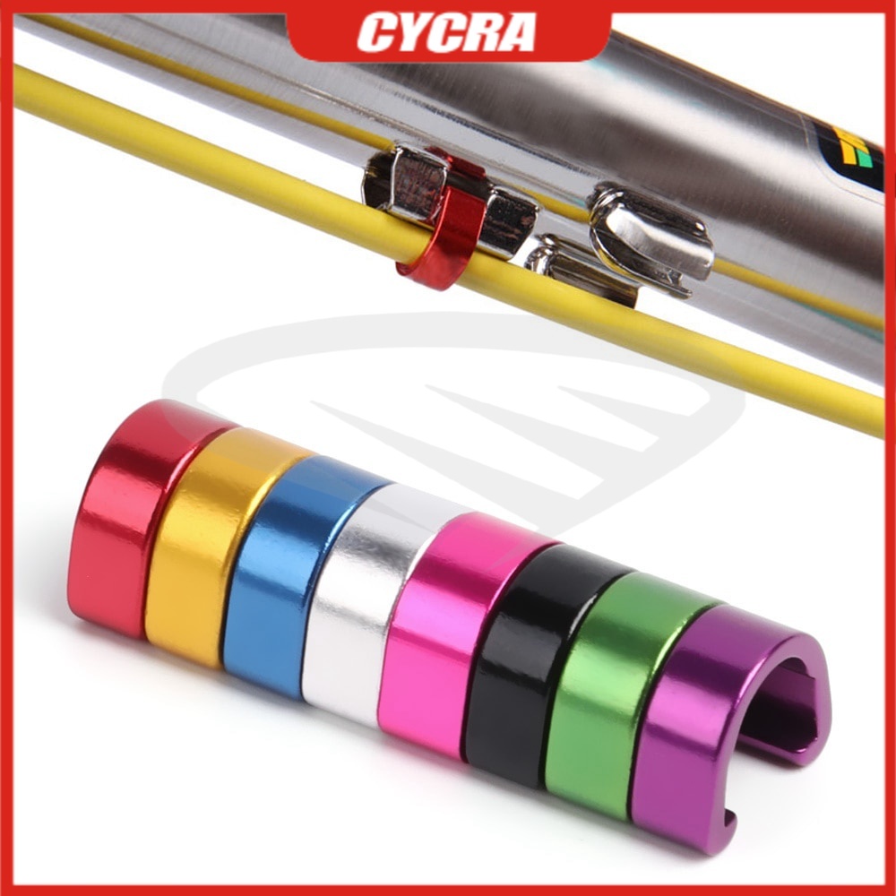 10Pcs MTB Bike Brake Cable/Derailleur Line Case Cycling Alloy C-Shape ...
