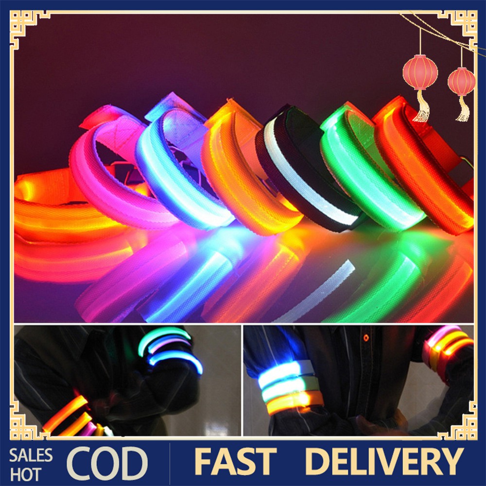 [IN Stock/COD] Outdoor LED Night Run Light Bracelet Safety Reflective ...