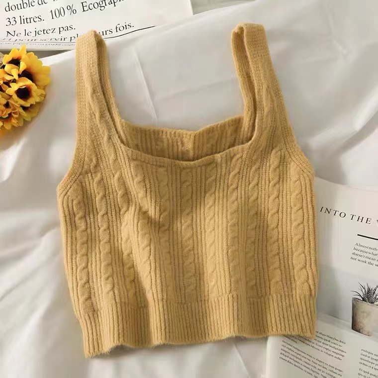 Sleeveless Knitted Corset Halter Top Women's Inner Wear | Shopee ...