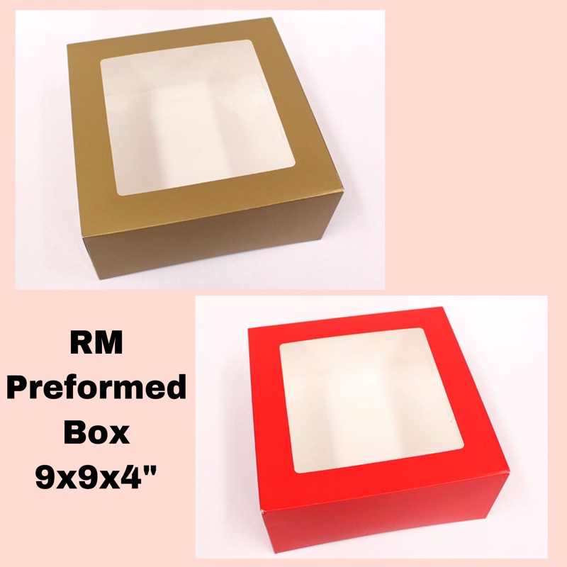 RM BOXES 9x9x4 Preformed Cake Box / Pastry Box ( 5 / 10 / 20 pcs per pack ) | Shopee Philippines