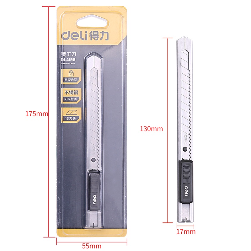 Deli SK5 9MM/18MM Retractable Cutter for Cutting Paper Retractable ...