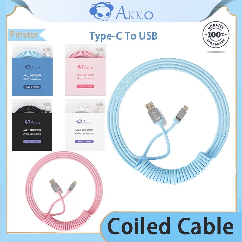 Akko Coiled Cable for Custom Mechanical Keyboard, High-strength and ...