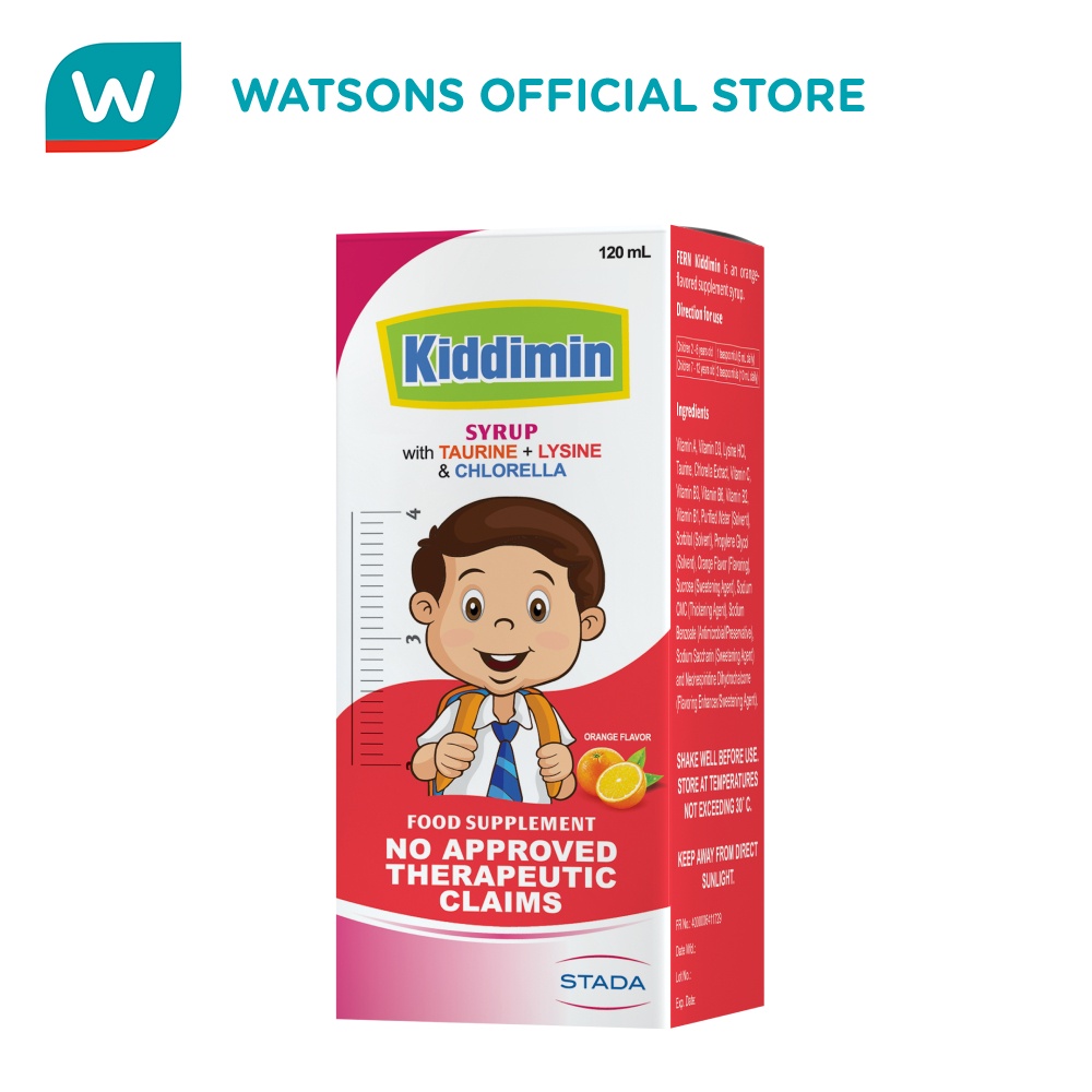 FERN KIDDIMIN Multivitamins + Taurine + Lysine + Chlorella Syrup 120mL ...