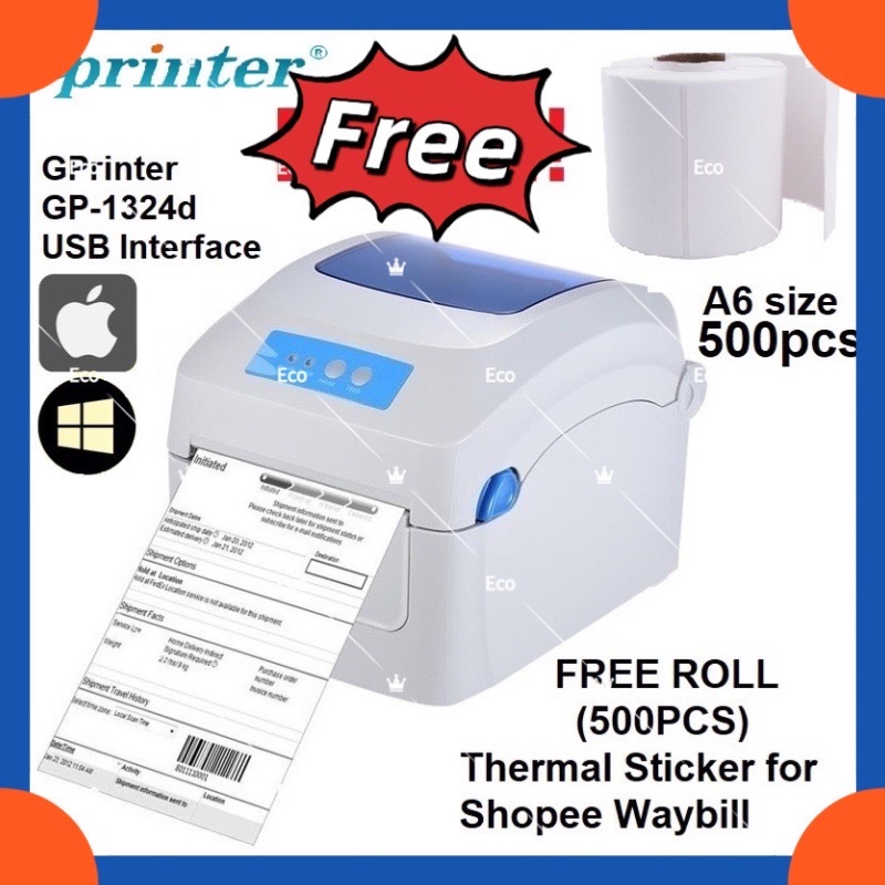 Thermal Printer Gprinter Waybill Printer Barcode sticker | Shopee ...