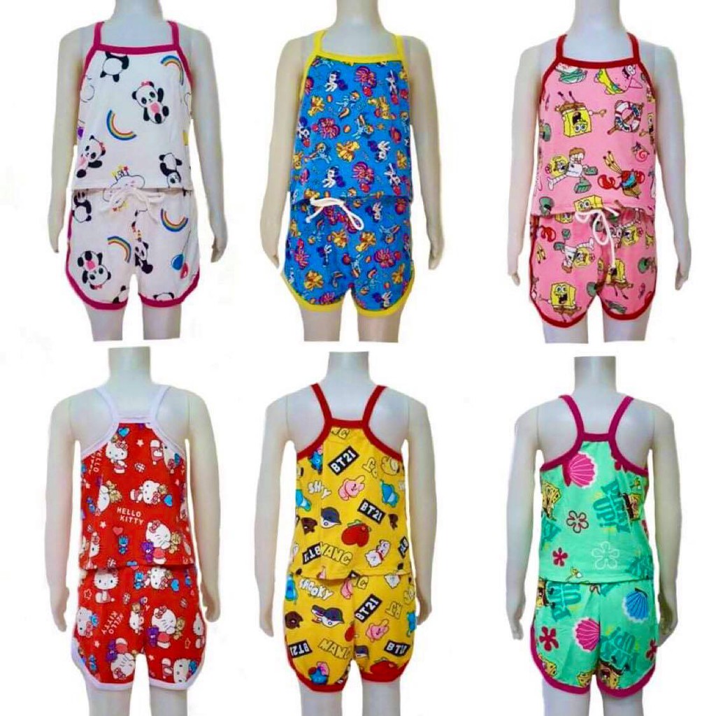 NEW KIDS GIRLS SPAG SANDO DOLPHIN SHORTS TERNO (SMALL TO XL) | Shopee ...