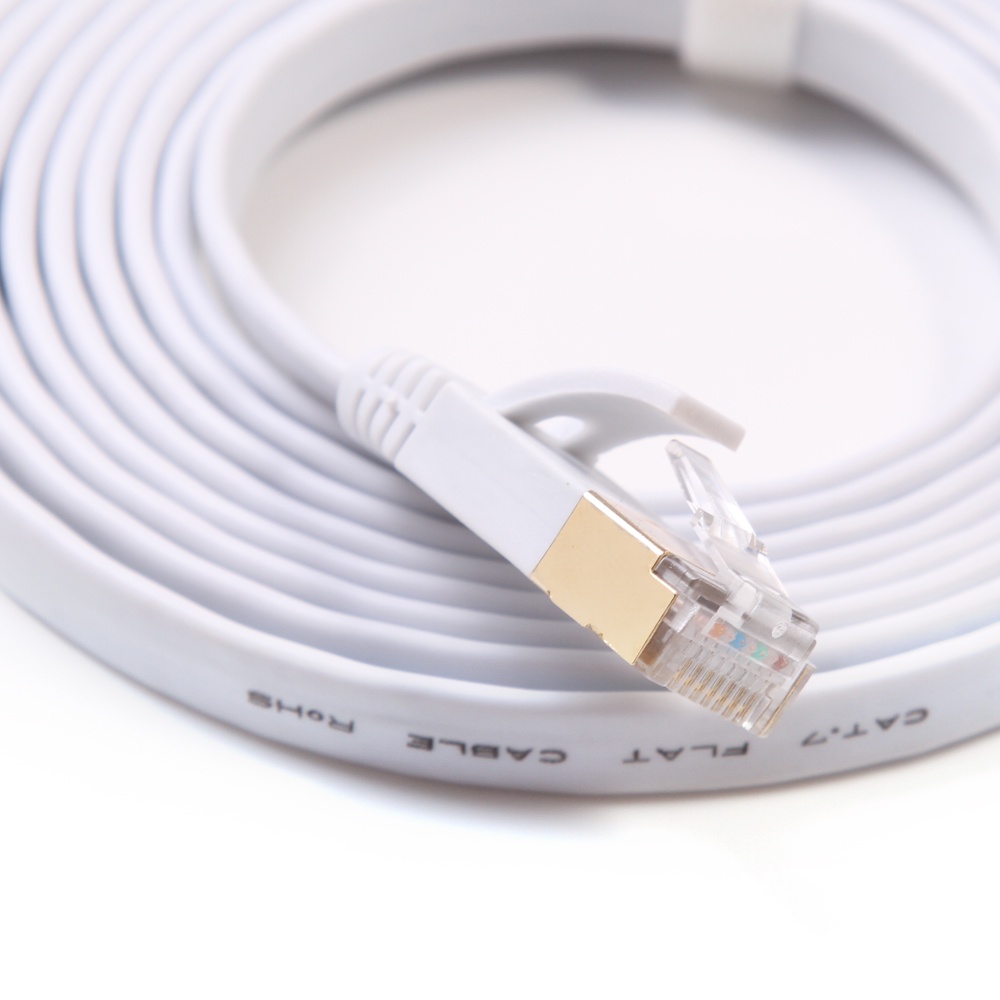 High Speed Ethernet Cable Cat7 RJ45 M/M Thin High Speed Flat Shielded ...